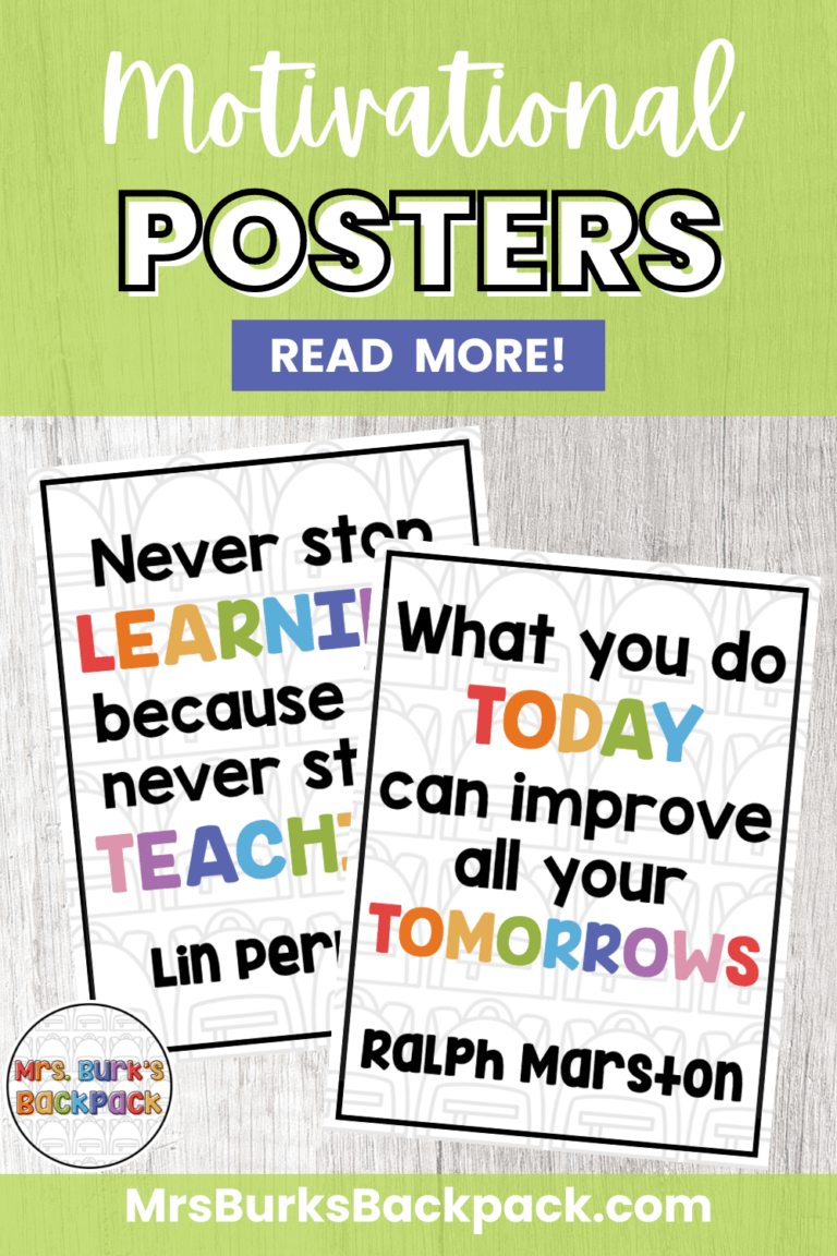 Motivational Classroom Posters - Mrs. Burks Backpack
