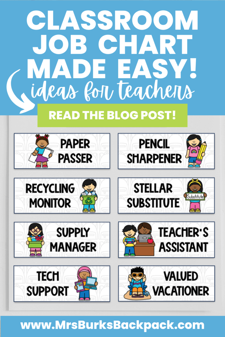 Classroom Jobs Chart Made Easy: Ideas for Elementary Teachers