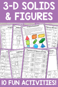 3D Shapes, Figures, and Solids: 2nd and 3rd Grade Activities