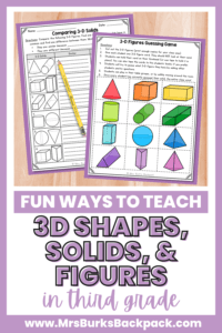 3D Shapes, Figures, and Solids: 2nd and 3rd Grade Activities