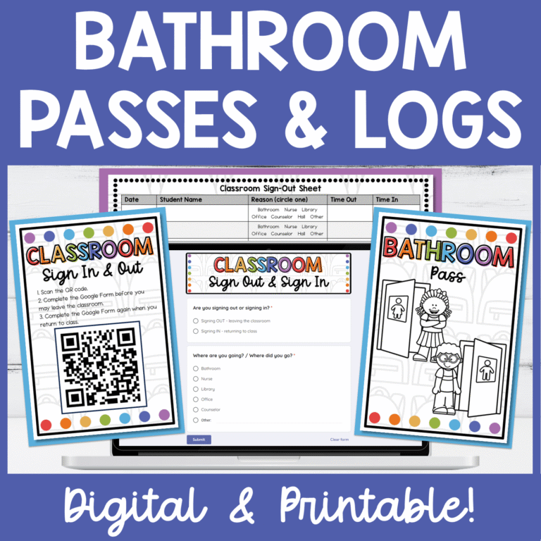 Classroom Sign Out Sheets that Simplify Hall Passes